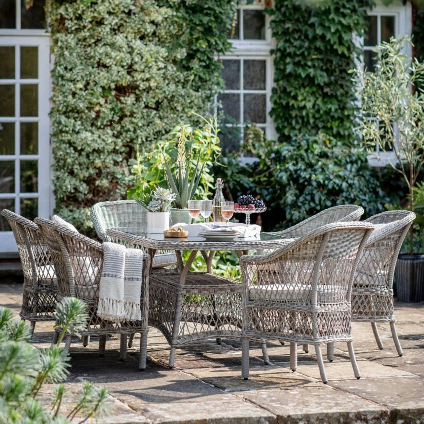 Menton 6 Seater Oval Dining Table Set - Stone – Duck Barn Interiors