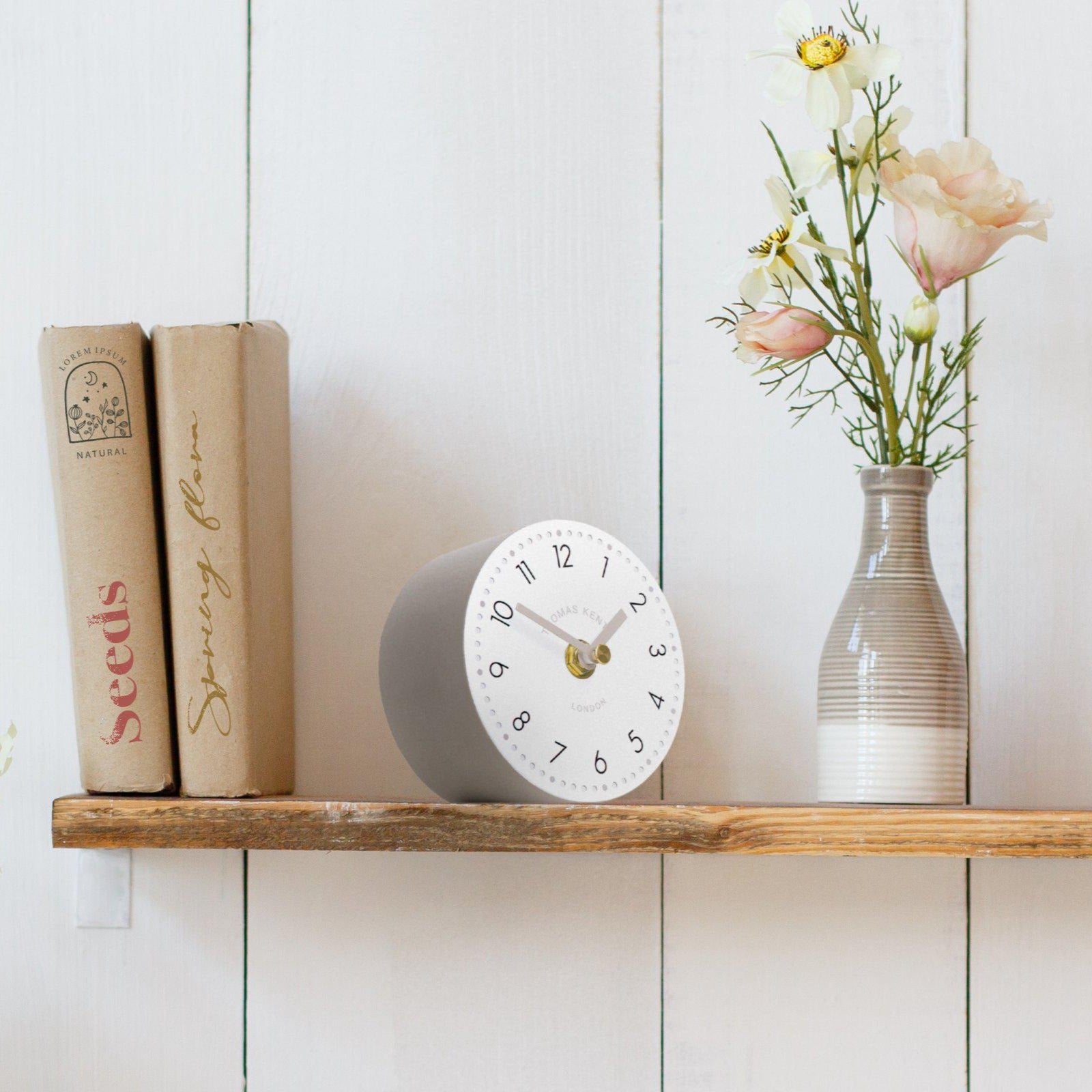 Thomas Kent Tumbler Mantel Clock - Salt – Duck Barn Interiors