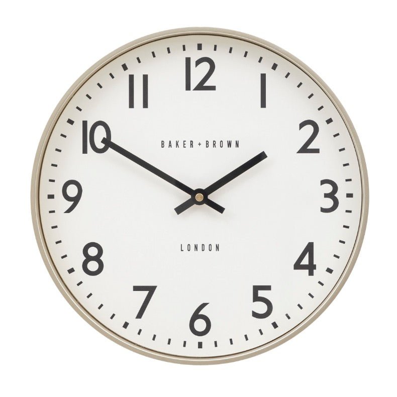 Baker & Brown Norton Wall Clock - Putty (30cm) – Duck Barn Interiors