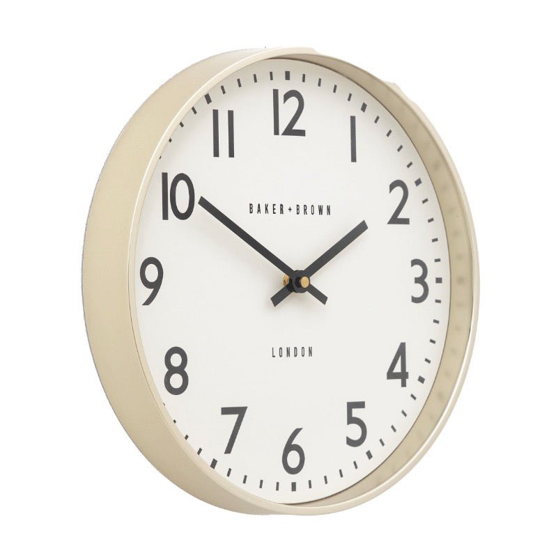 Baker & Brown Norton Wall Clock - Putty (40cm) – Duck Barn Interiors