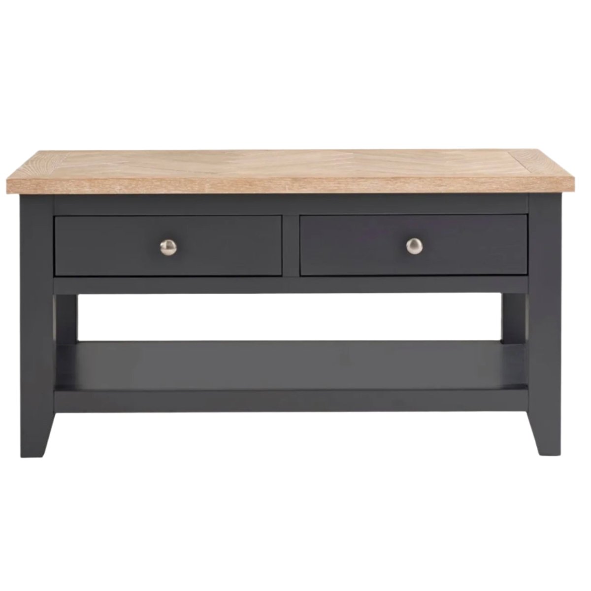 Bordeaux Coffee Table with Parquet Top - Dark Grey – Duck Barn Interiors