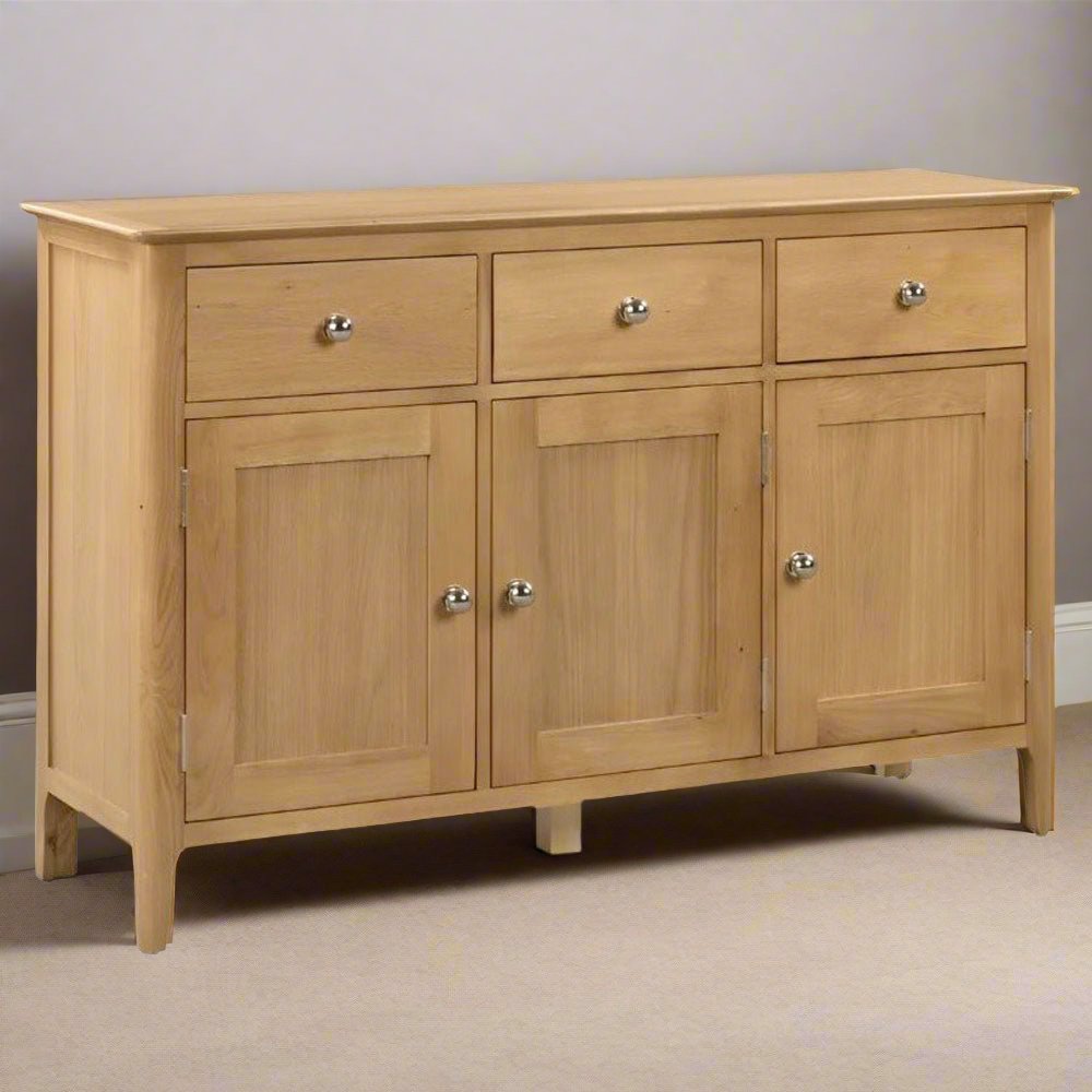 Cotswold Oak 3 Drawer 3 Door Sideboard – Duck Barn Interiors