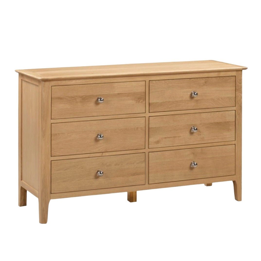 Cotswold Oak 6 Drawer Wide Chest of Drawers – Duck Barn Interiors