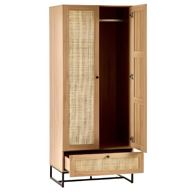 Padstow Double Wardrobe With Low Drawer - Oak – Duck Barn Interiors