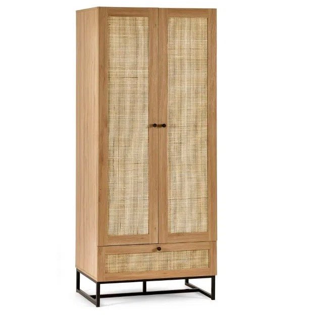 Padstow Double Wardrobe With Low Drawer - Oak – Duck Barn Interiors