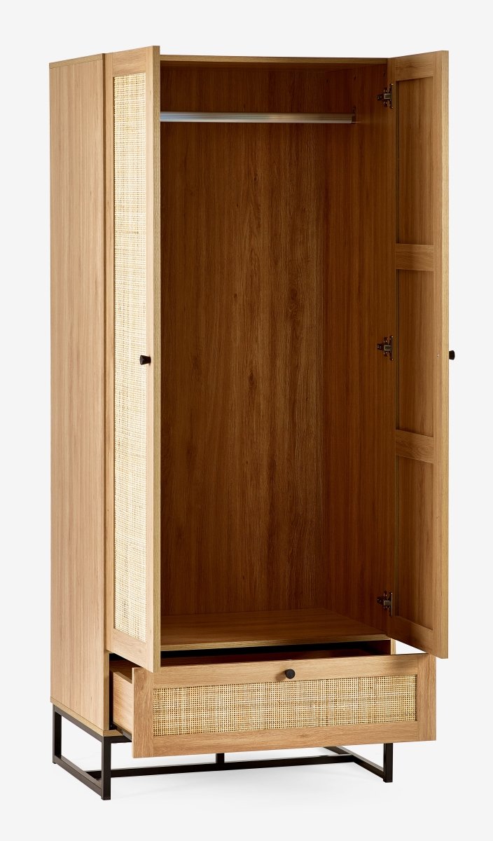Padstow Double Wardrobe With Low Drawer - Oak – Duck Barn Interiors