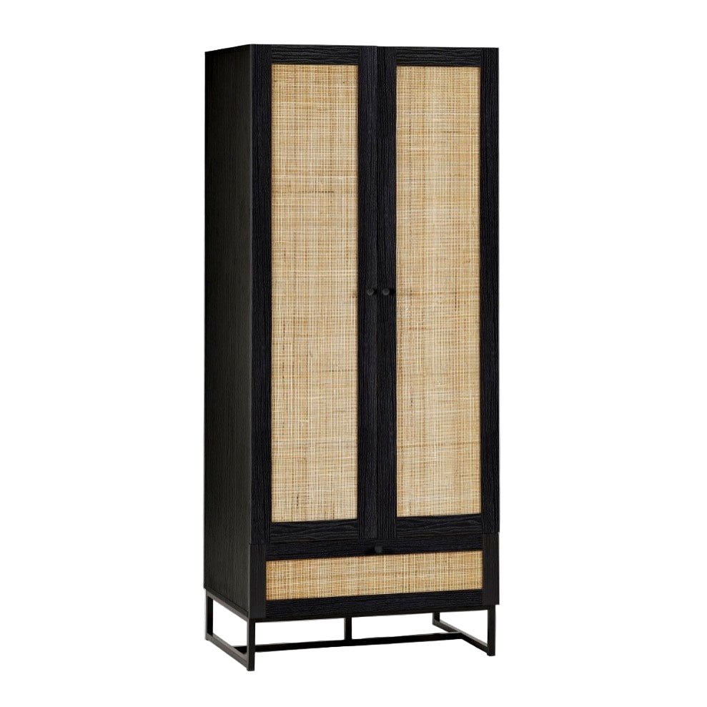 Padstow Wardrobe with Low Drawer - Black – Duck Barn Interiors