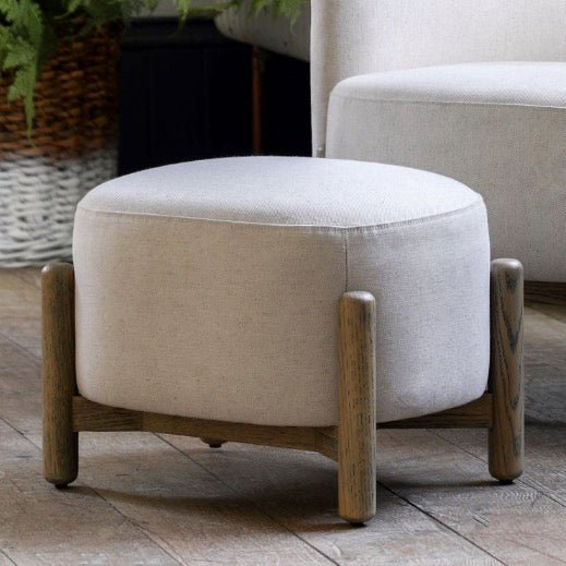 Tindon Round Footstool - Natural – Duck Barn Interiors