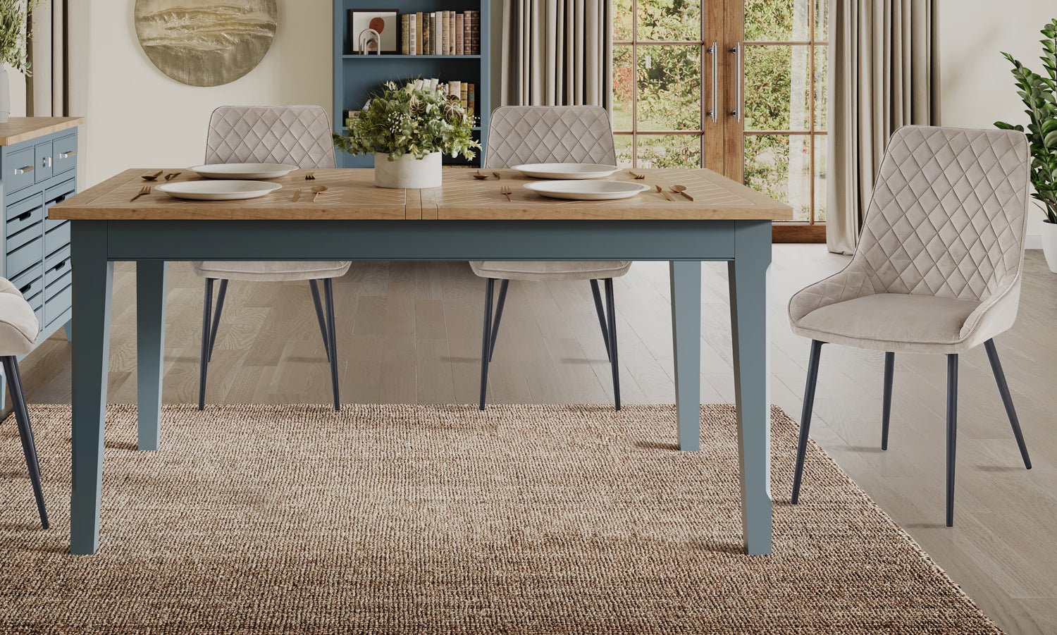 Signature Blue Extending Dining Table – Duck Barn Interiors