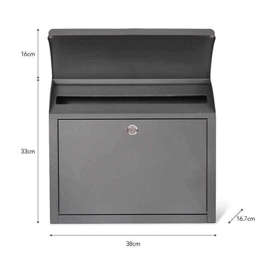 Stowe Steel Post Box in Charcoal Grey – Duck Barn Interiors